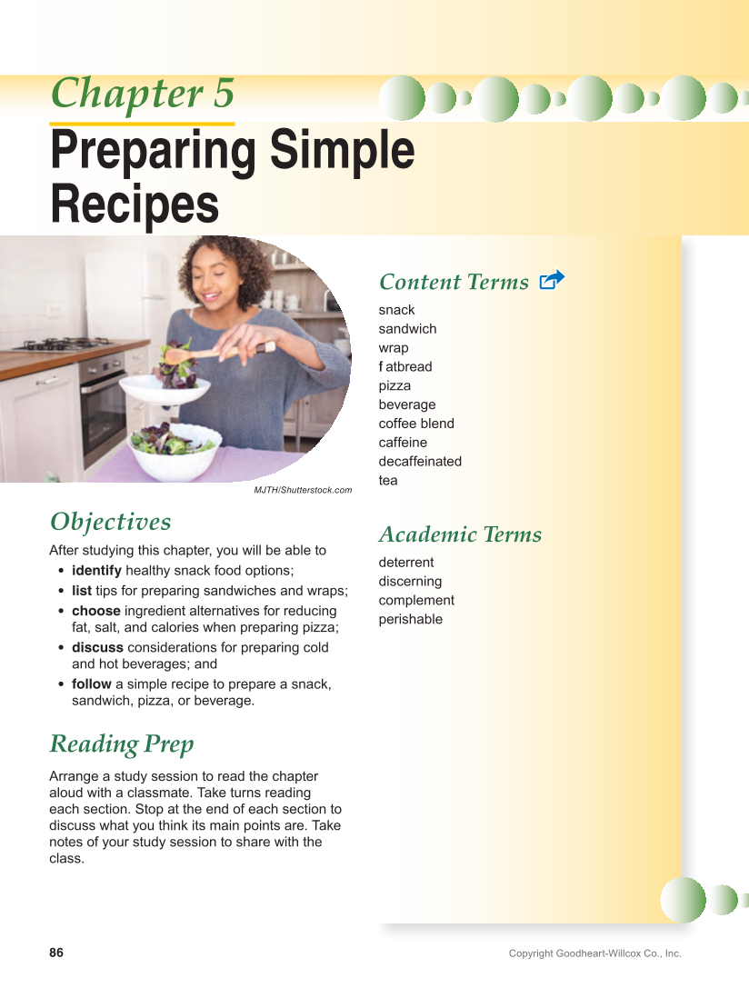 Guide to Good Food: Nutrition and Food Preparation 15e, Textbook page 86