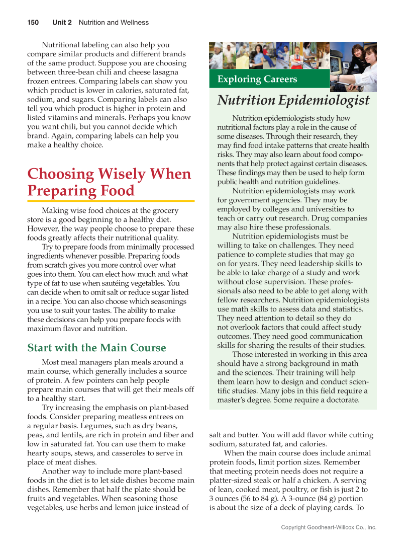 Guide to Good Food: Nutrition and Food Preparation 15e, Textbook page 150