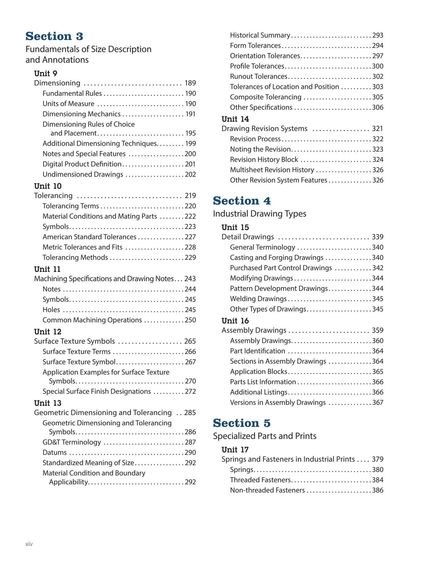 Print Reading for Industry 11e, Online Textbook page xiv