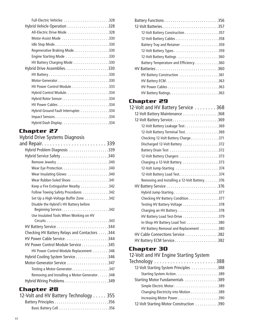 Modern Automotive Technology 10e, Textbook page xx
