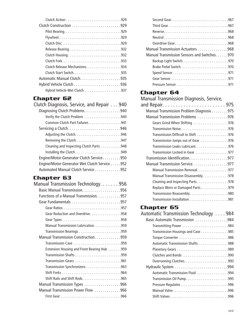 Modern Automotive Technology 10e, Textbook page xxxi
