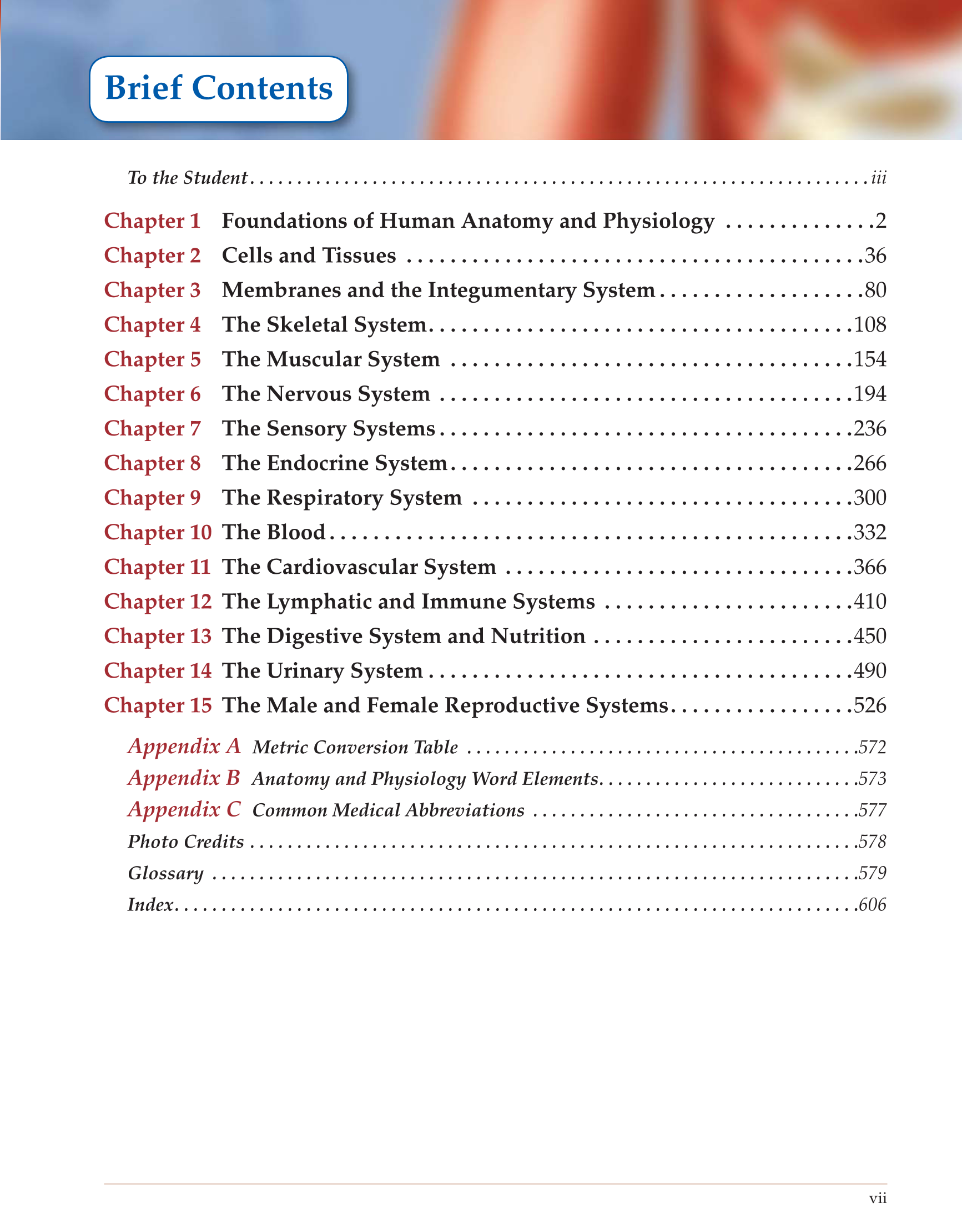 Introduction to Anatomy and Physiology, Online Student Edition page vii