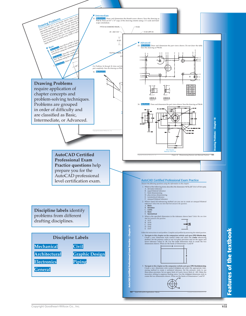 AutoCAD and Its Applications—Basics 2019, 26th Edition page vii