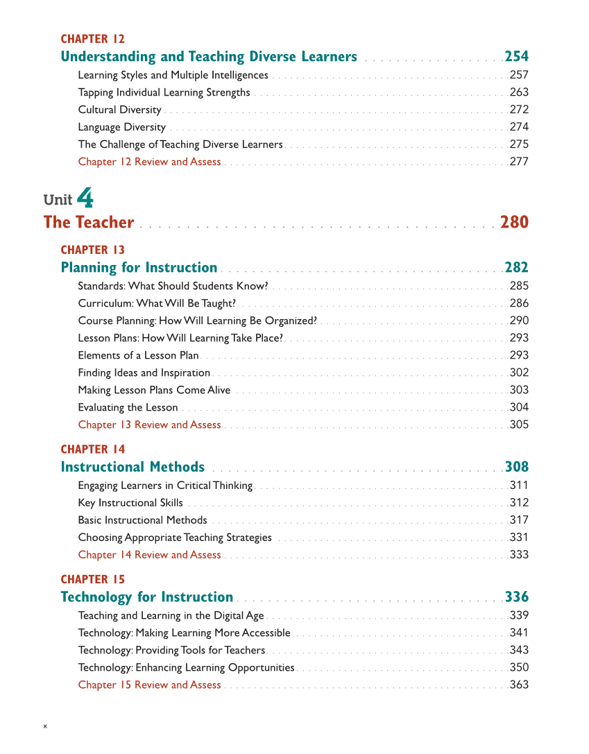 Teaching, 3rd Edition page x