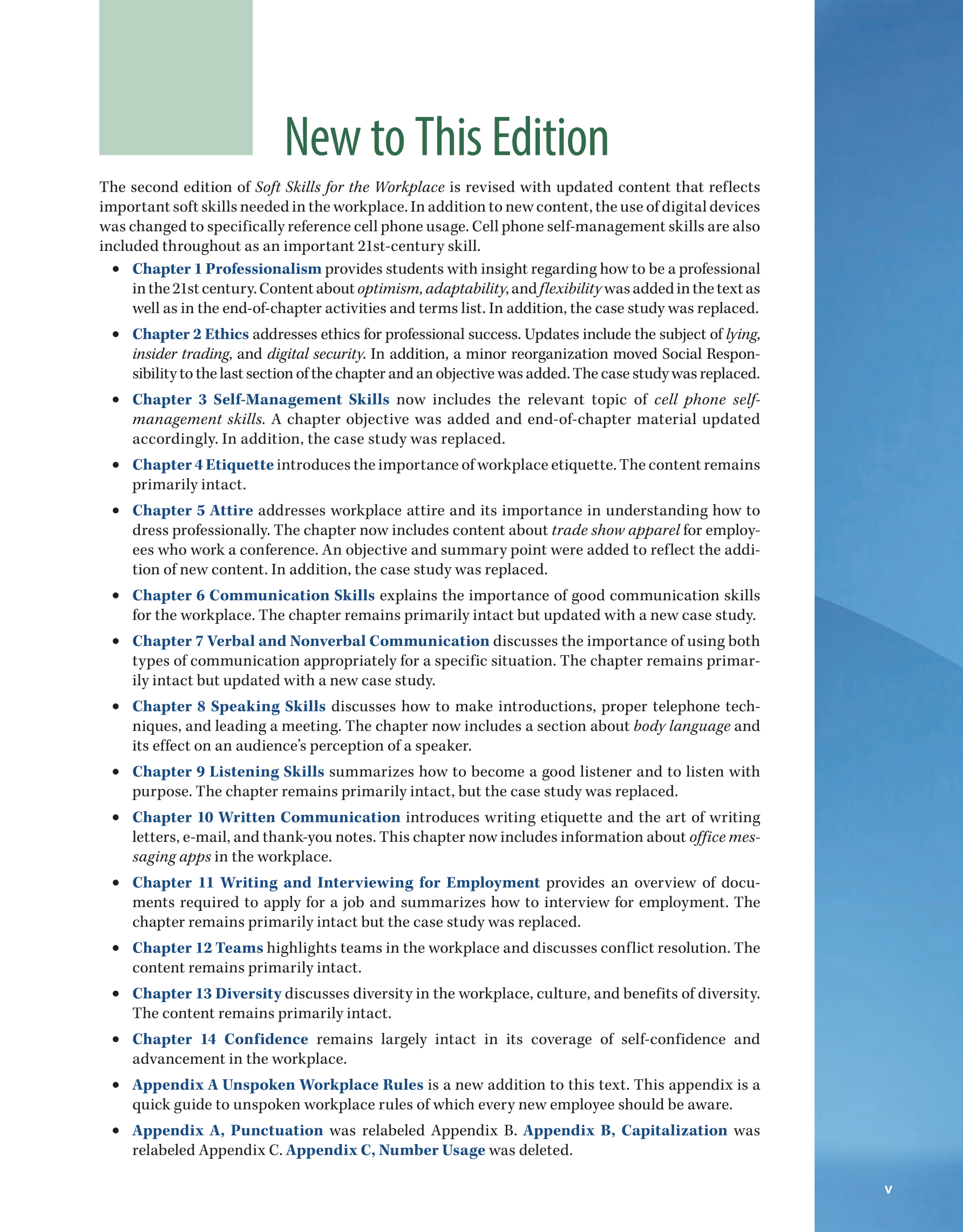 Soft Skills for the Workplace 2e page v