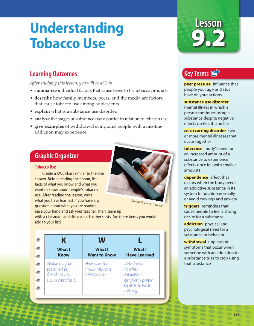 Comprehensive Health Skills For Middle School 2e Page 287 Comprehensive Health Skills For Middle School 2e Page 287
