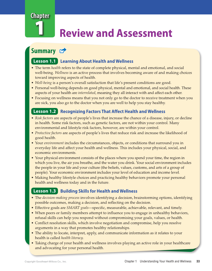 Comprehensive Health Skills for Middle School 2e page 33